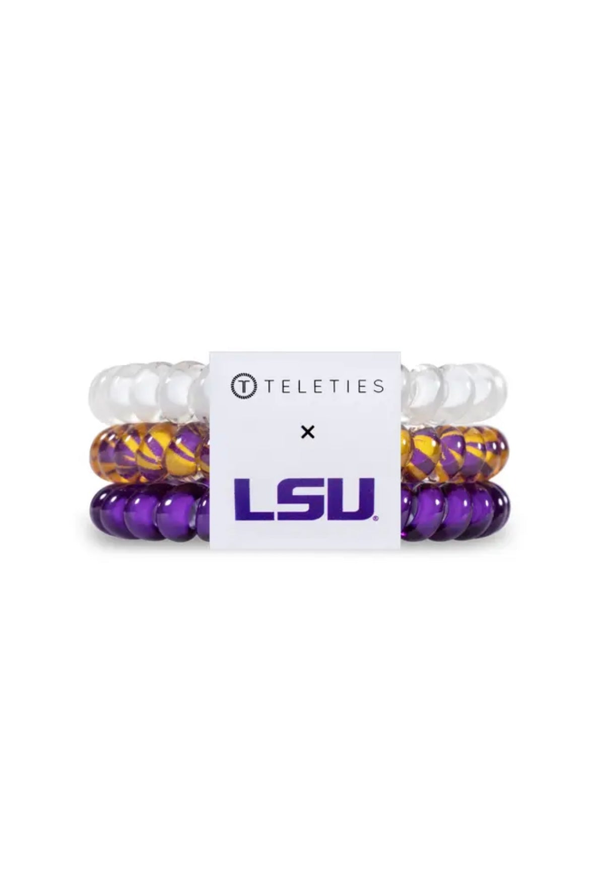 LSU Spiral Hair Ties by Teleties - Frock Candy